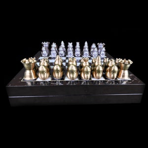 Squirrel Chess Set With Marbleized Board & Chest: Personalized Option ...