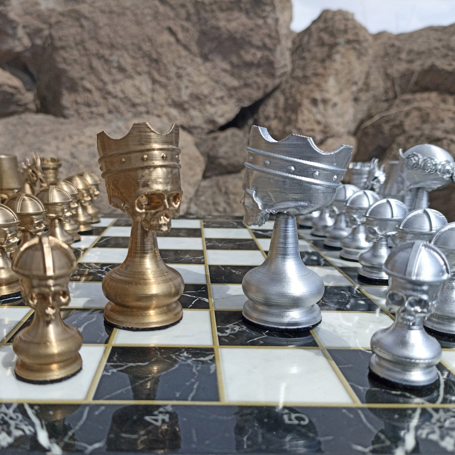 Skull Chess Set With Chessboard-skeleton Multicolor Chess - Etsy