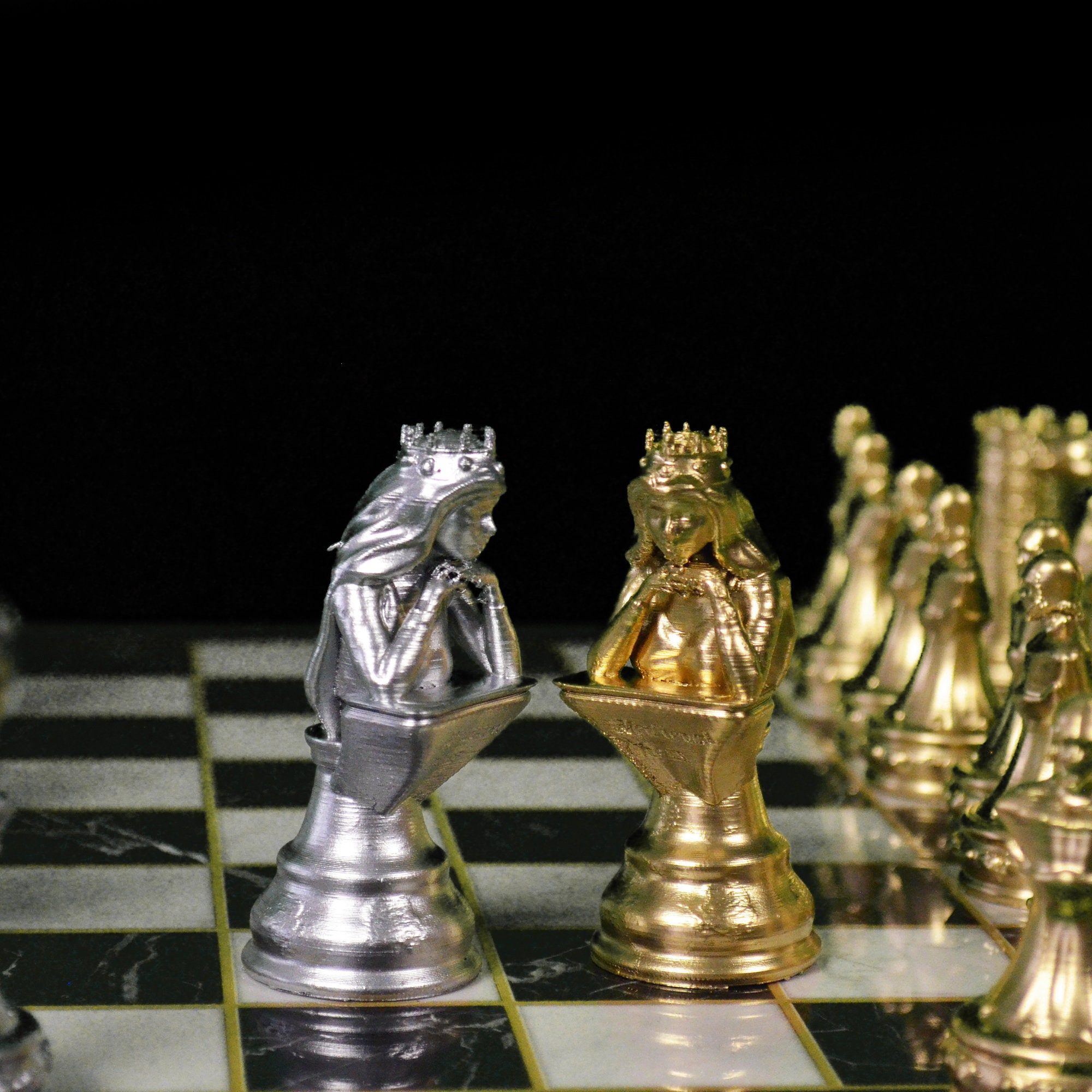 Medieval Chess Set With Chessboard Medieval Chess Pieces - Etsy