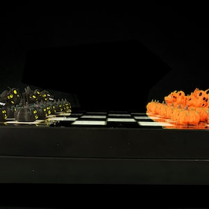 Personalized Halloween Chess Set Unique Pumpkin - Themed Chessboard ...