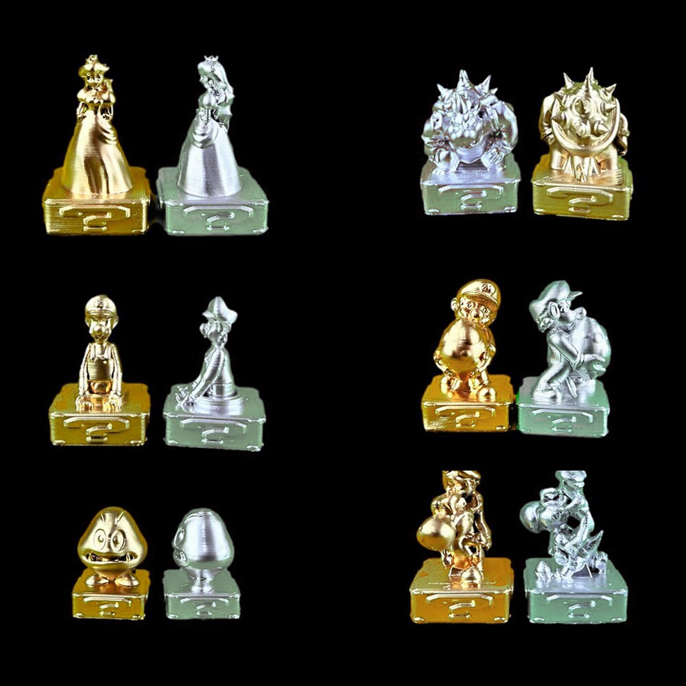 Mario Chess Set With Chessboard Supers Mario Chess Set Color Selection ...