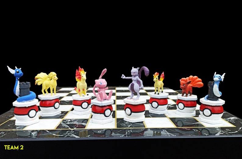 Personalized Pokemon Chess Set – Custom Nameplate With Marble Board - Etsy