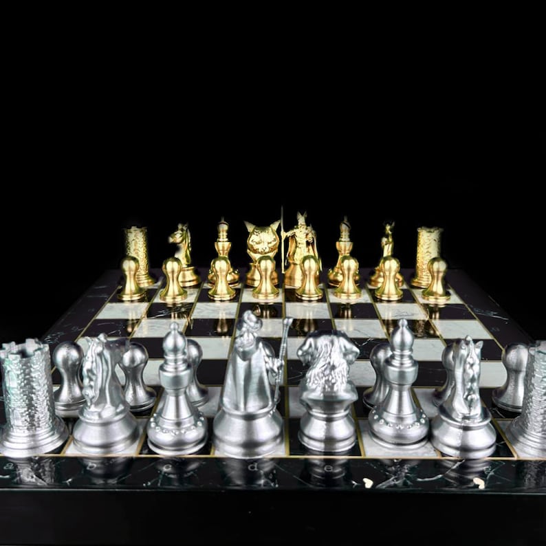 Unique Cat Versus Dog Chess Set With Chessboard Personalized Pet Chess ...