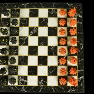 Personalized Halloween Chess Set Unique Pumpkin - Themed Chessboard ...