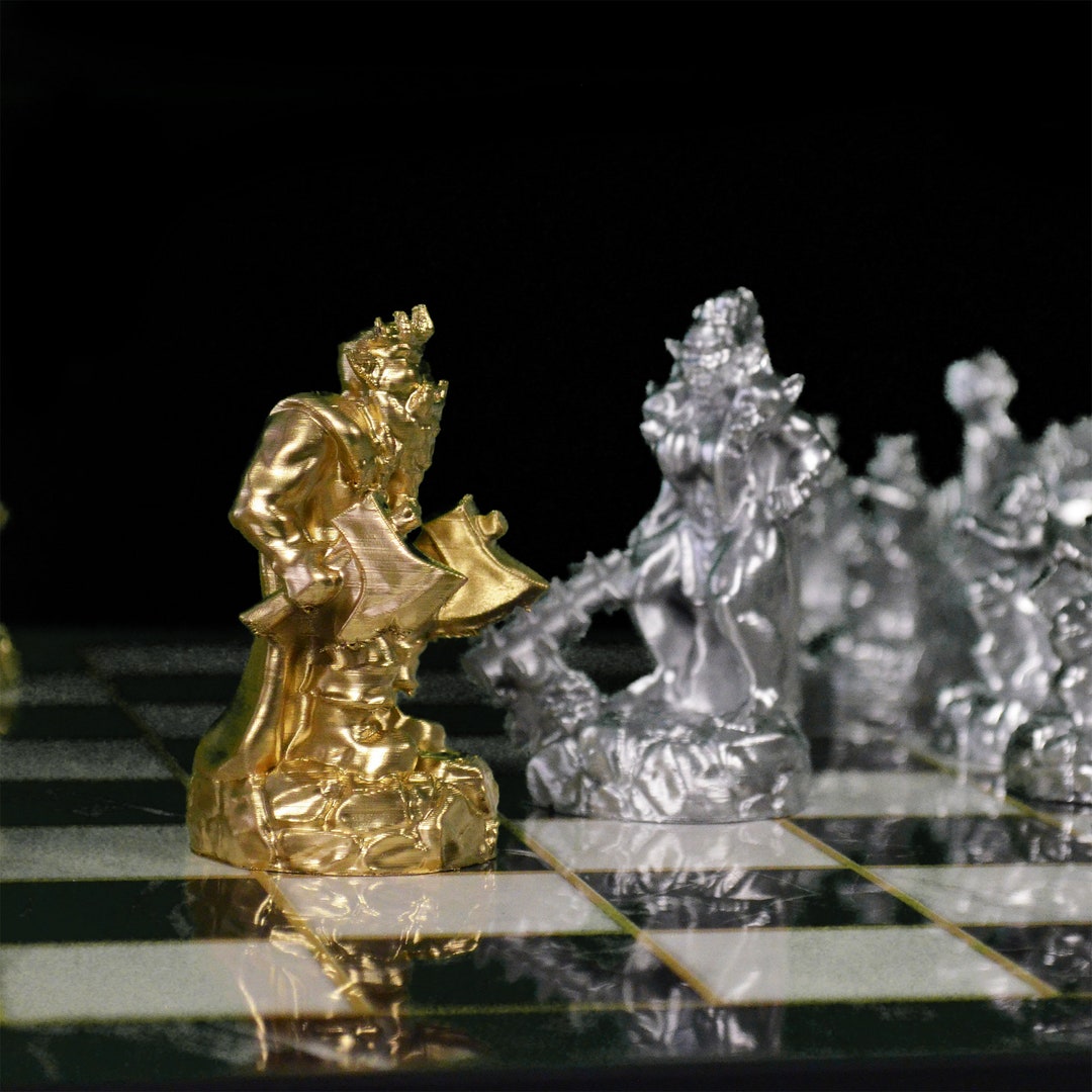Orc Character Chess Set With Marble Chessboard | Personalized Selection ...
