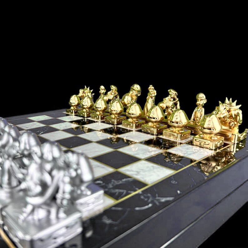 Mario Chess Set With Chessboard Supers Mario Chess Set Color Selection ...