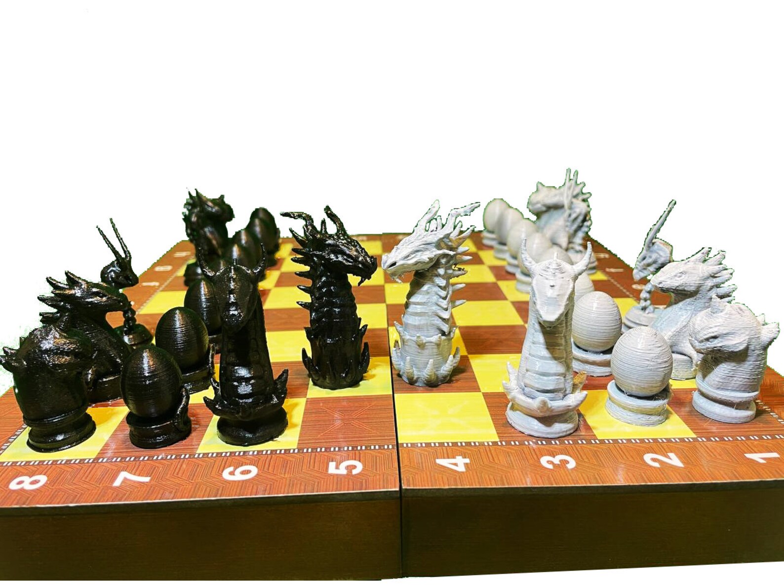 Dragon Chess Set With Chessboard-epic Dragon Board Game | Etsy