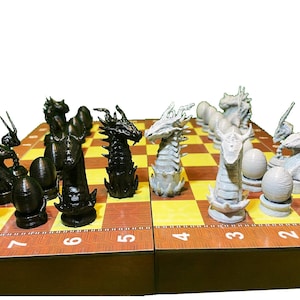 Dragon Chess Set With Chessboard-epic Dragon Board Game | Etsy
