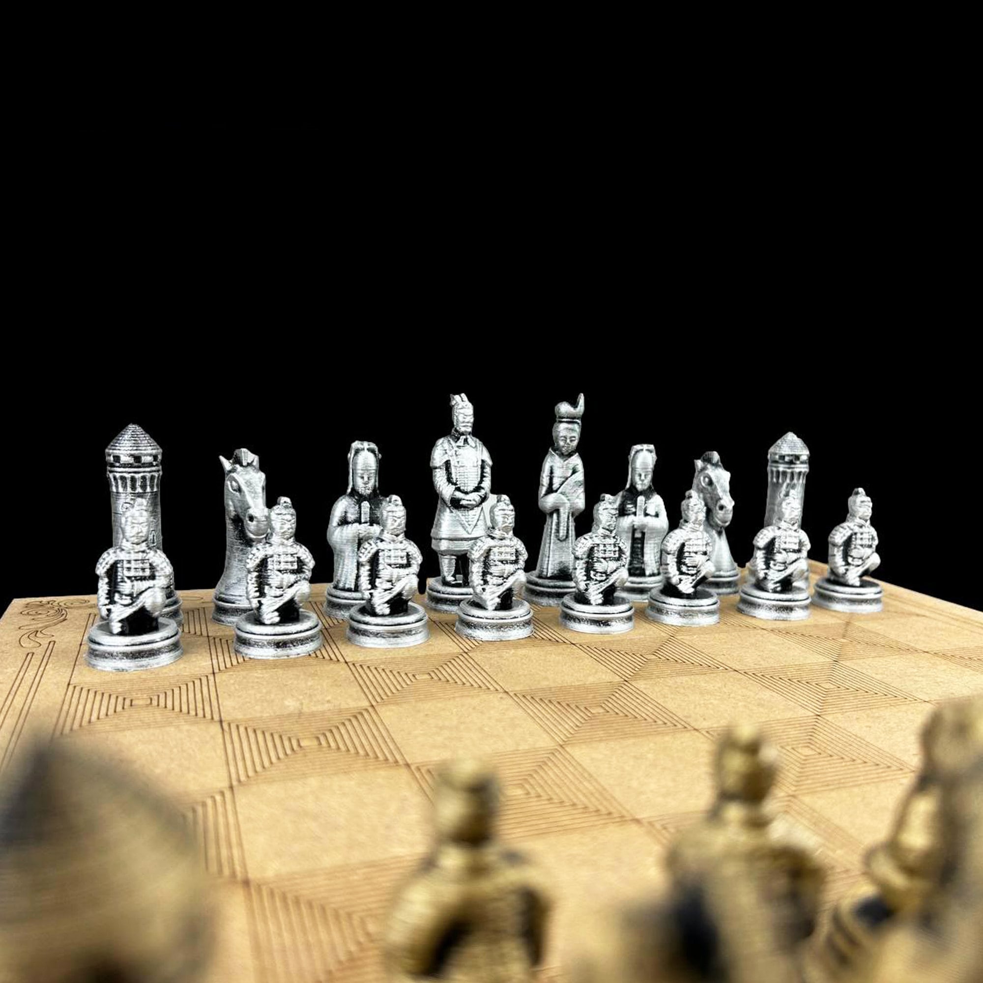 Metal Asian Xiangqi Chess Set Medieval Beijing Chess Personalized ...
