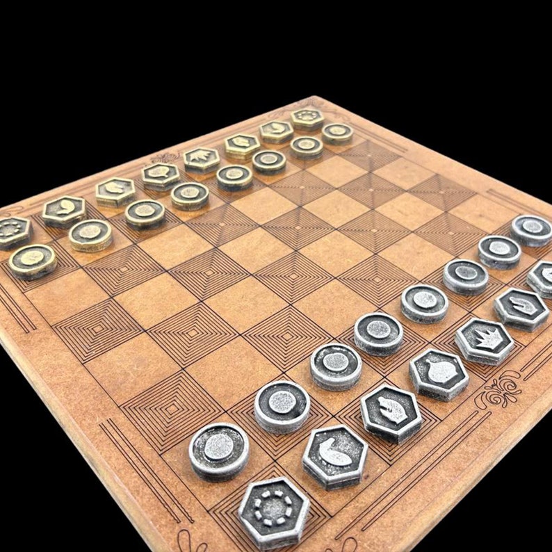 Metal 2D Checkers Chess Set With Chessboard | Personalized Chessboard ...