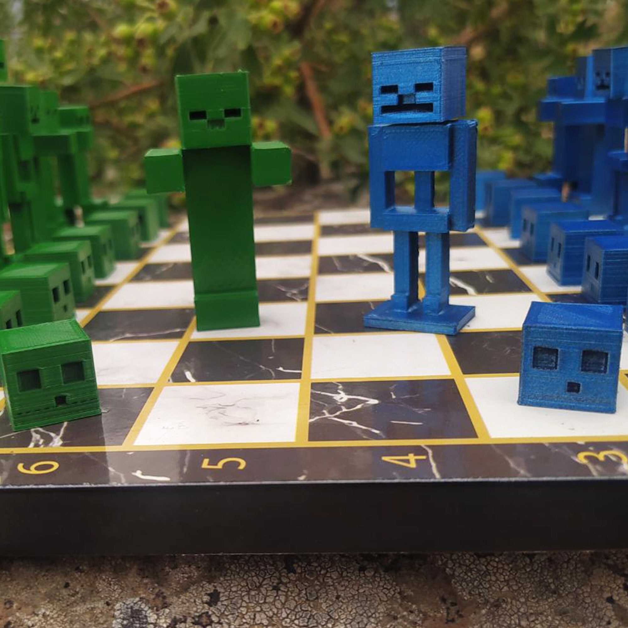 Minecraft Chess Set With Chessboard-personalized Minecraft - Etsy