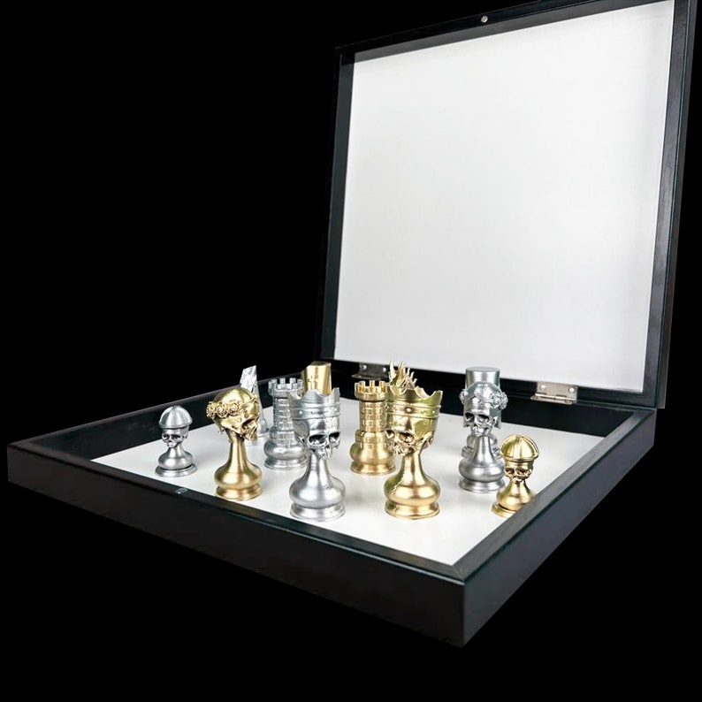 Skull Chess Set With Marble-look Board: Death's Head Resin Pieces - Etsy