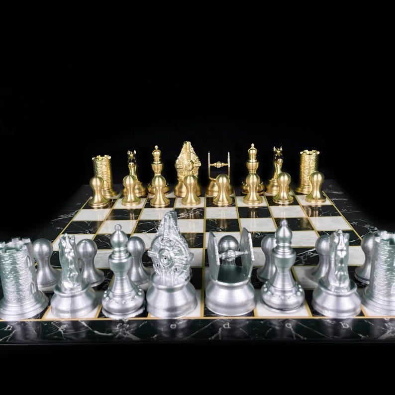Star Space Chess Set With Marble Chest Chessboard - Sci-fi Gift - Etsy