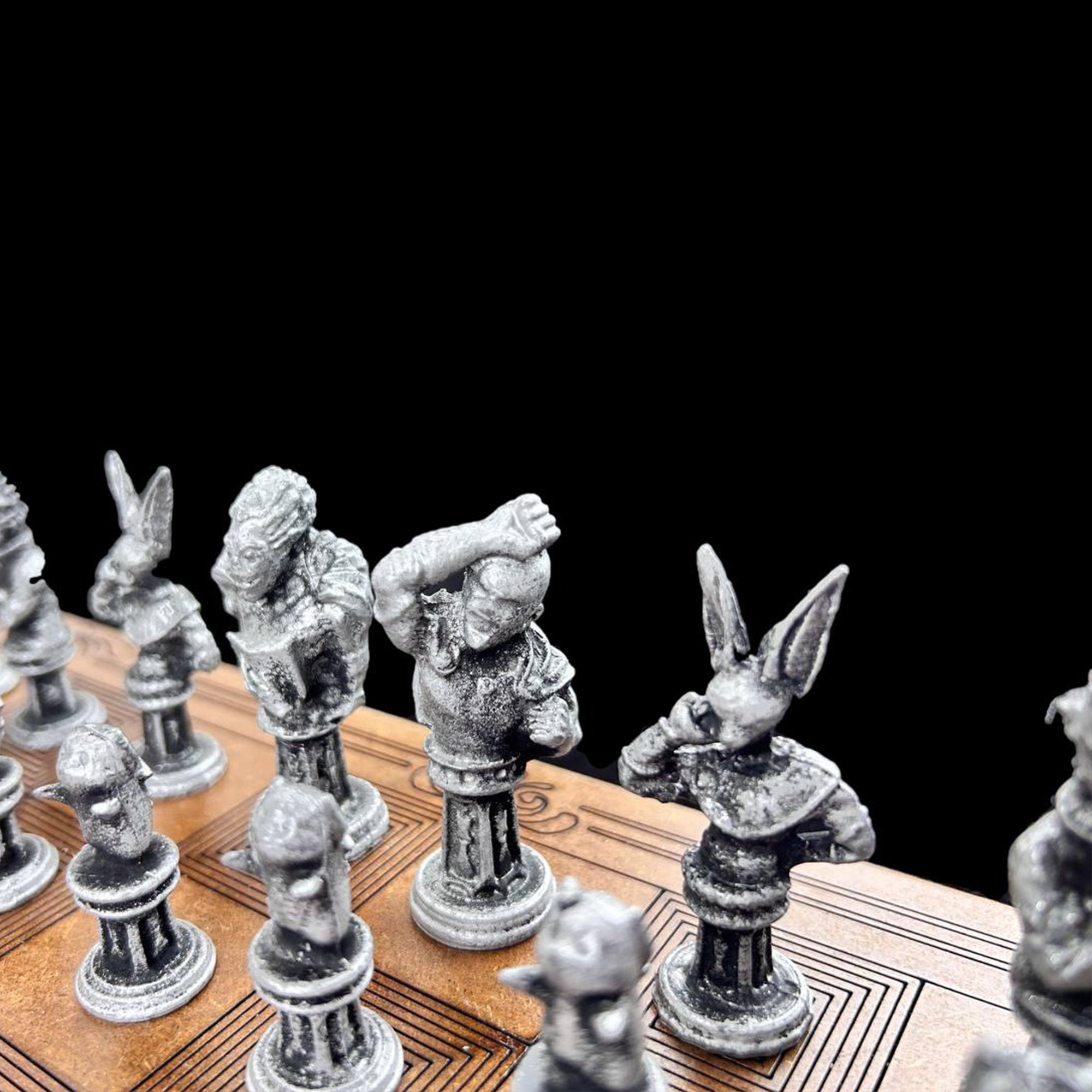 Metal Anime Chess Set With Personalized Wooden Board - Etsy