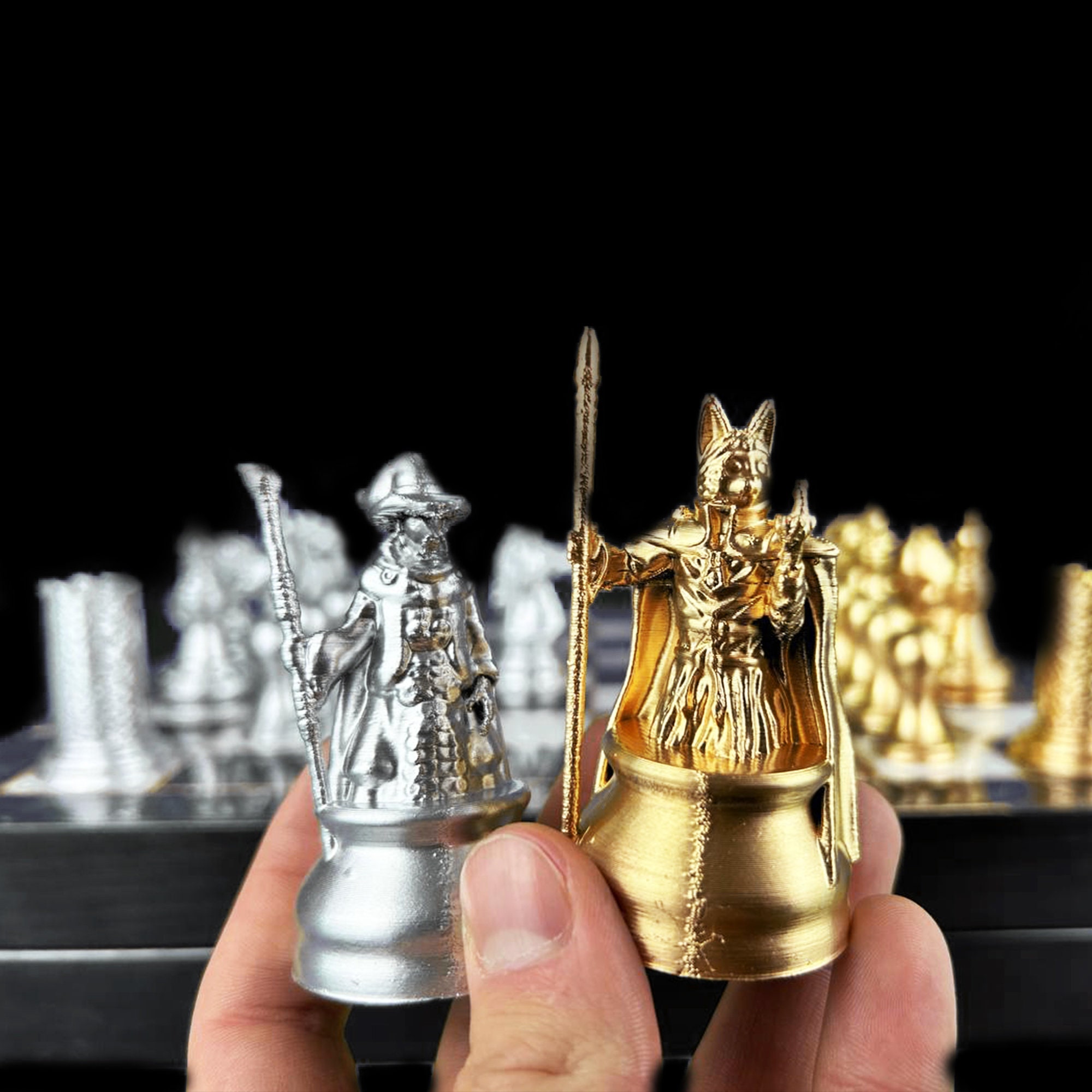 Unique Cat Versus Dog Chess Set With Chessboard - Personalized Pet ...