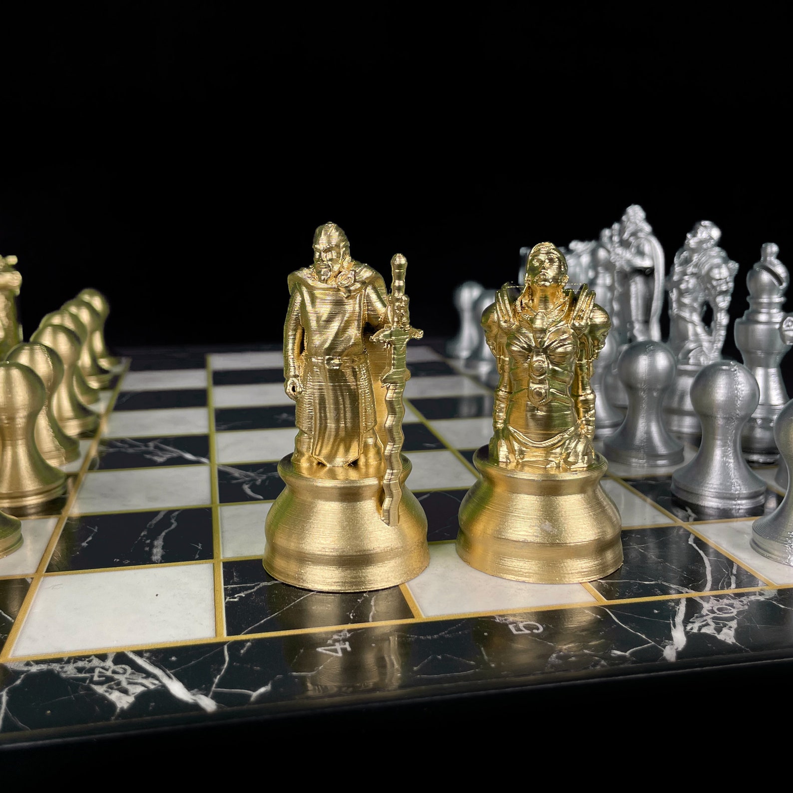 Crusaders Knight Chess Set With Chessboard Warrior Chess Set Chessboard ...