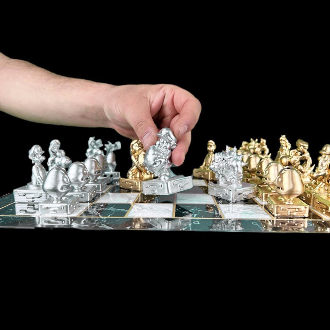 Mario Chess Set With Chessboard Supers Mario Chess Set Color Selection ...