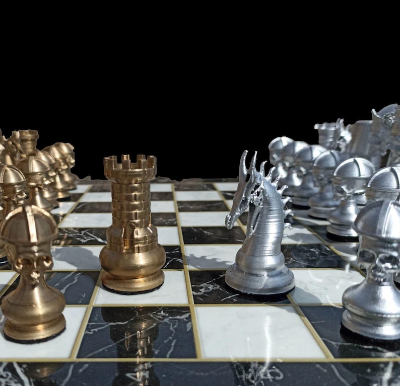 Skull Chess Set With Chessboard - Skeleton Multicolor Chess Game Death ...