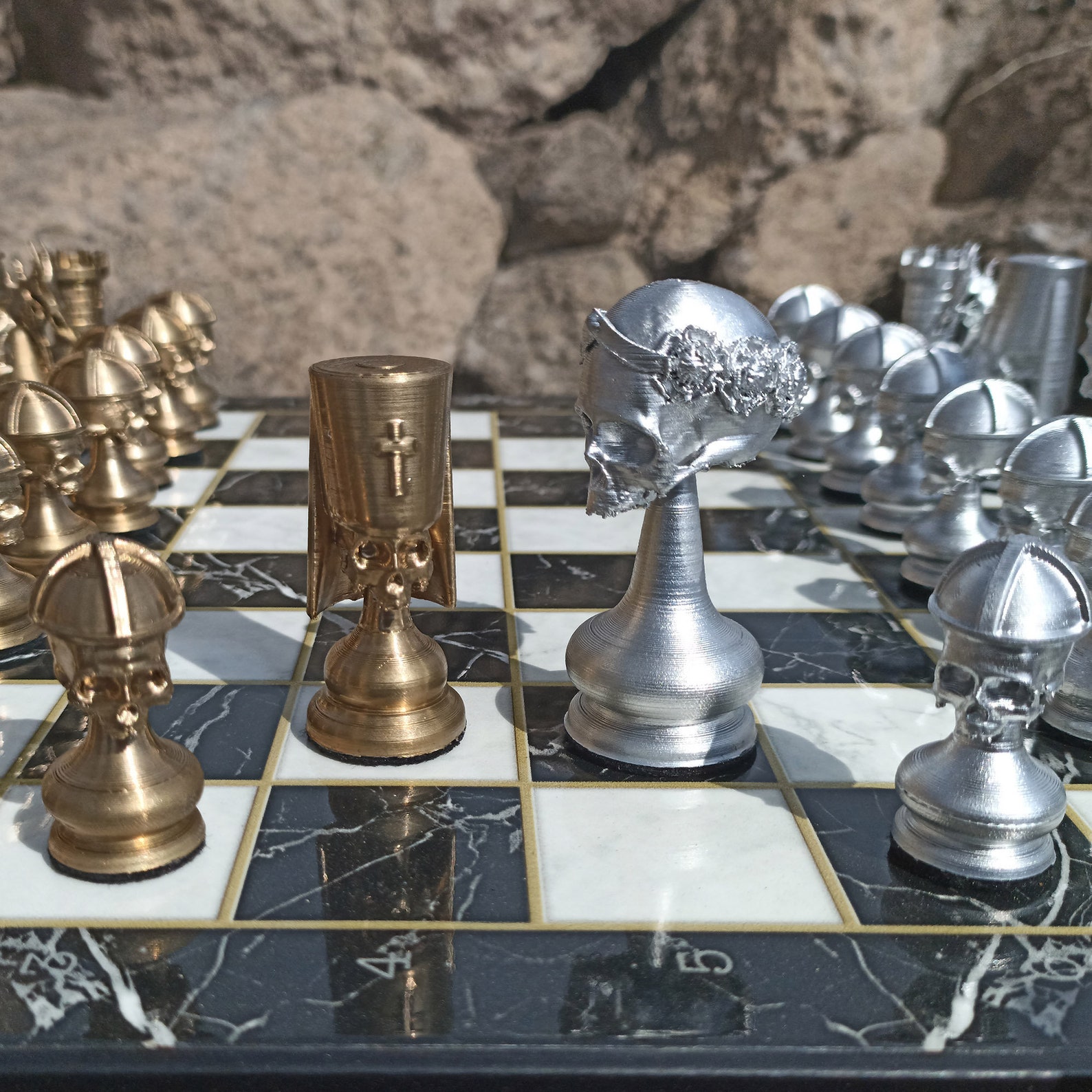 Skull Chess Set With Chessboard-skeleton Multicolor Chess - Etsy