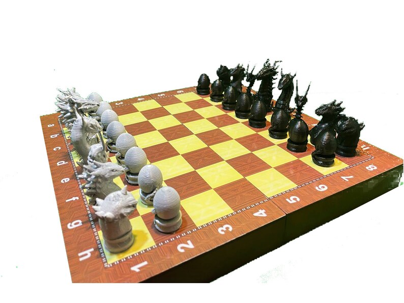 Dragon Chess Set With Chessboard-epic Dragon Board Game | Etsy