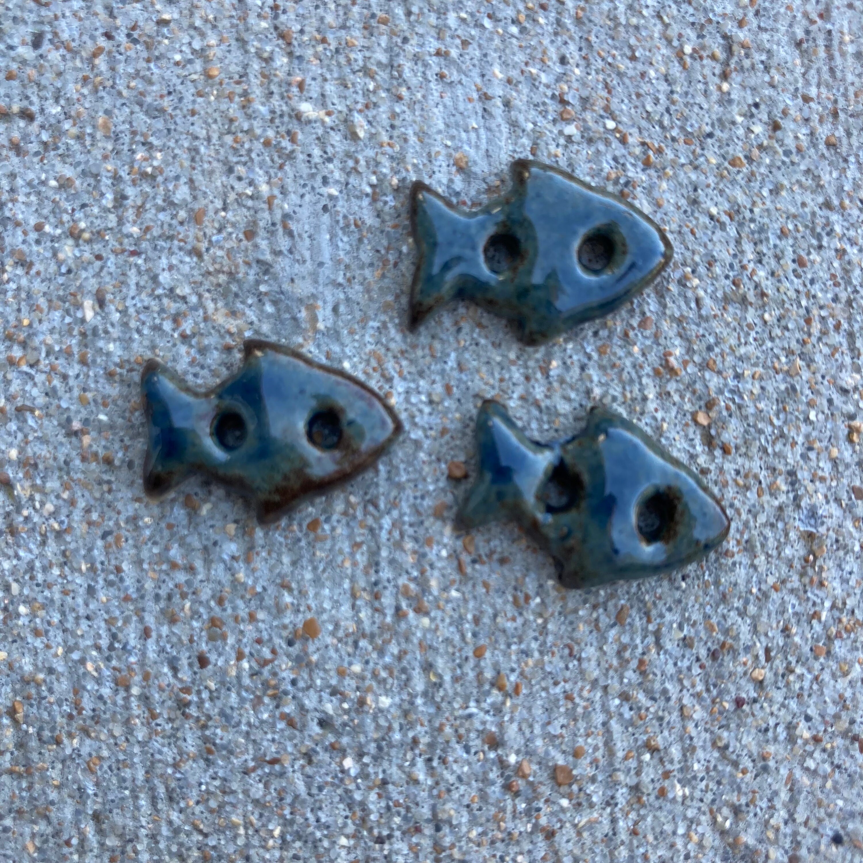 Three Handmade Ceramic Fish Buttons - Etsy