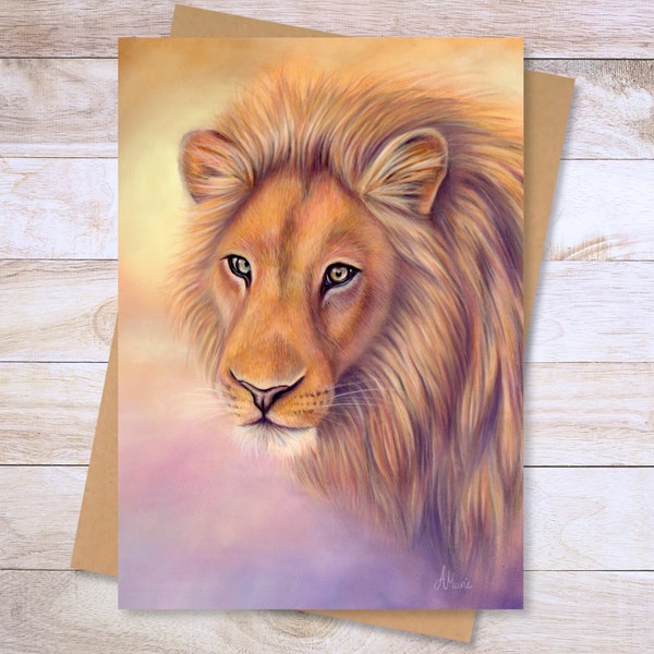 Lion Greeting Card - Etsy