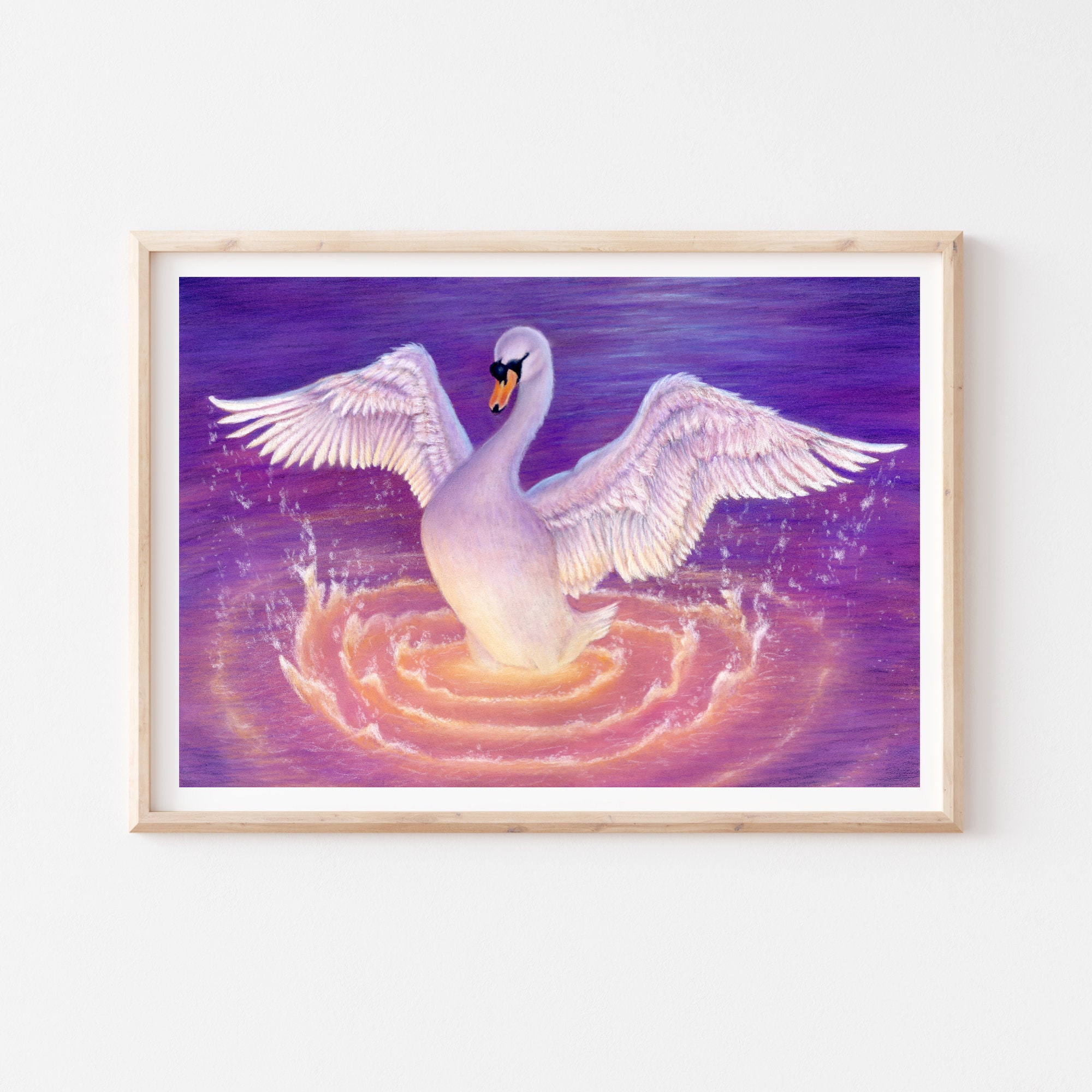 Ethereal Swan Animal Art Print, Art Decor, Wildlife Art, Fantasy Art ...
