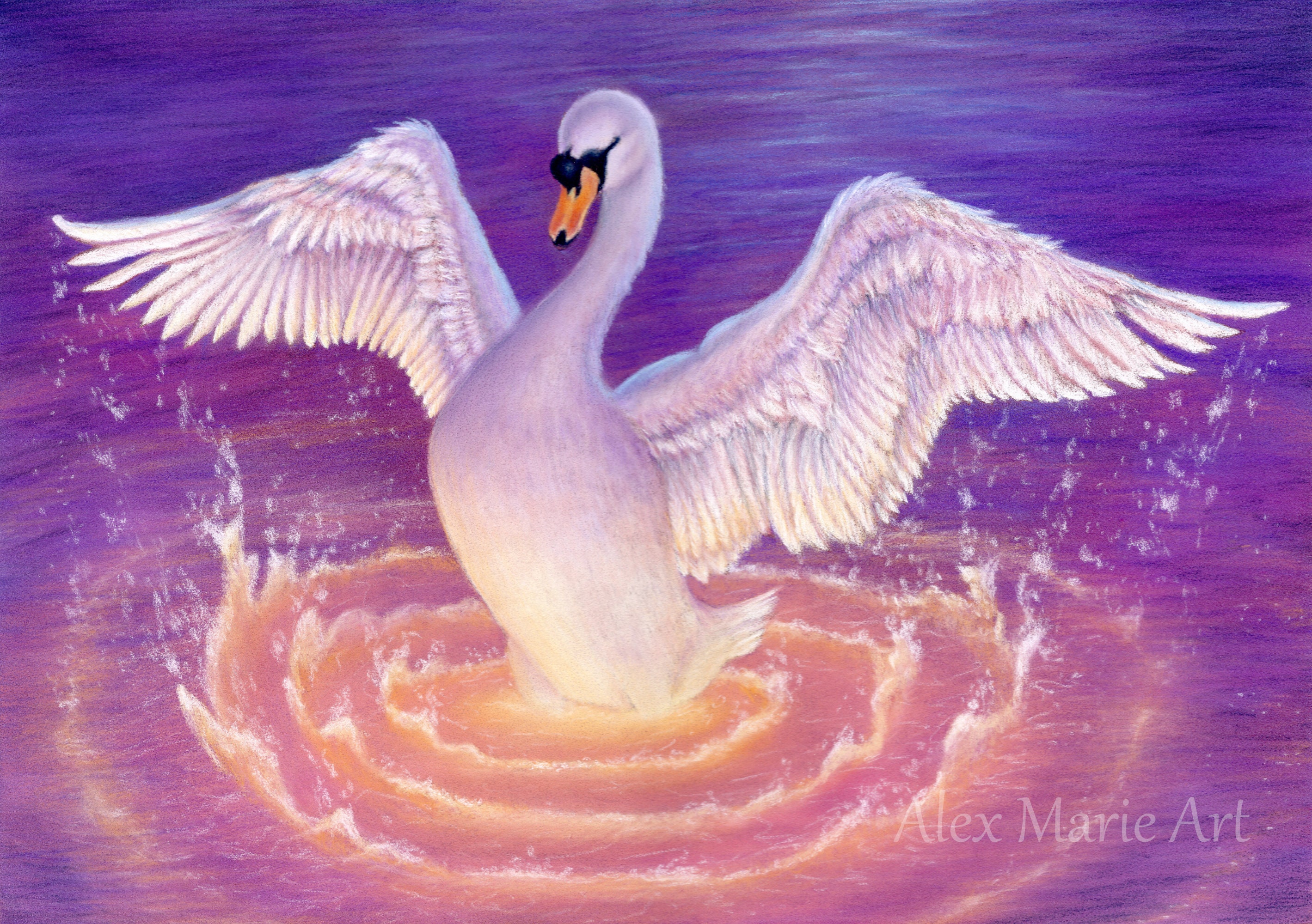 Ethereal Swan Animal Art Print, Art Decor, Wildlife Art, Fantasy Art ...