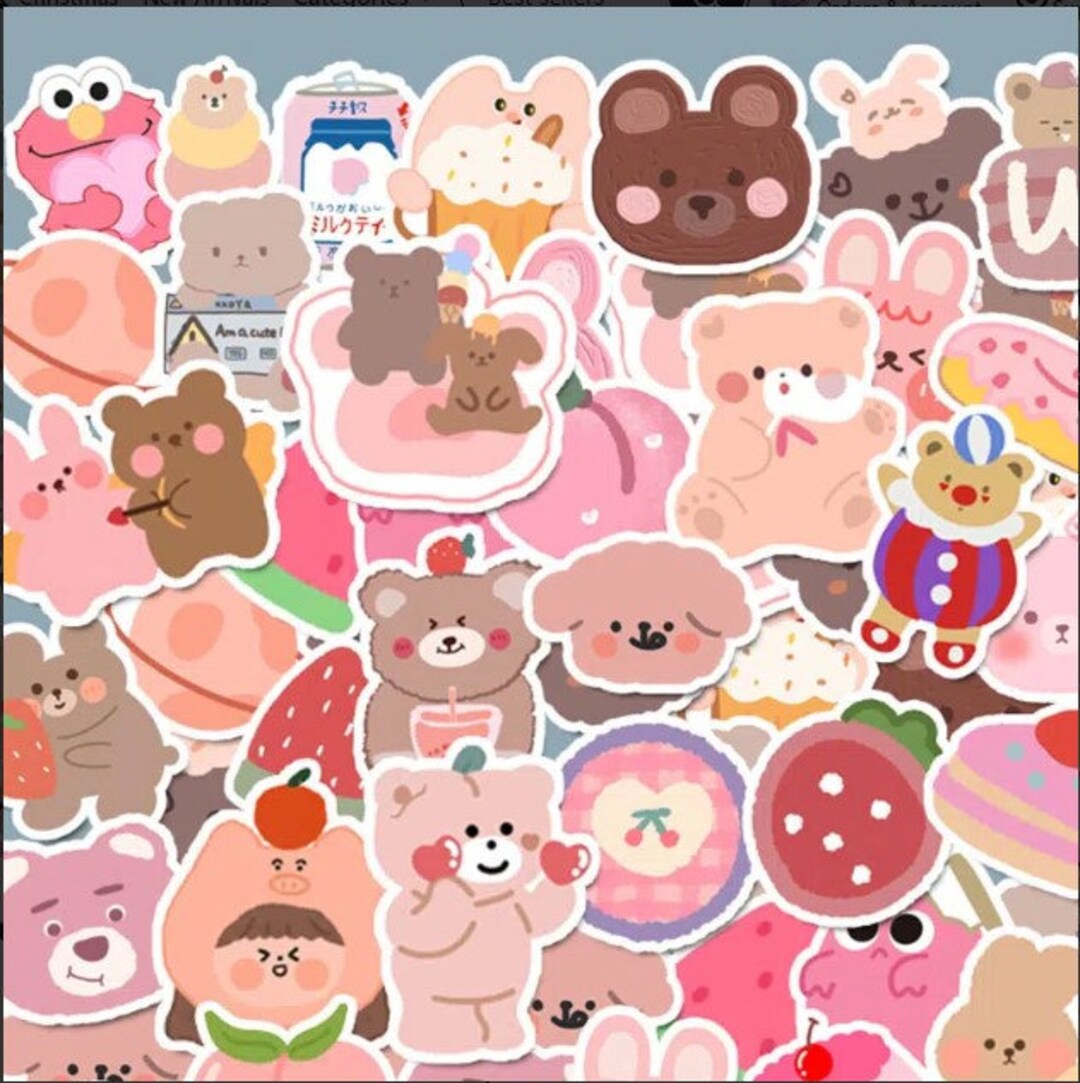 100pcs/pet No-repeat Ins Bear Stickers - Etsy