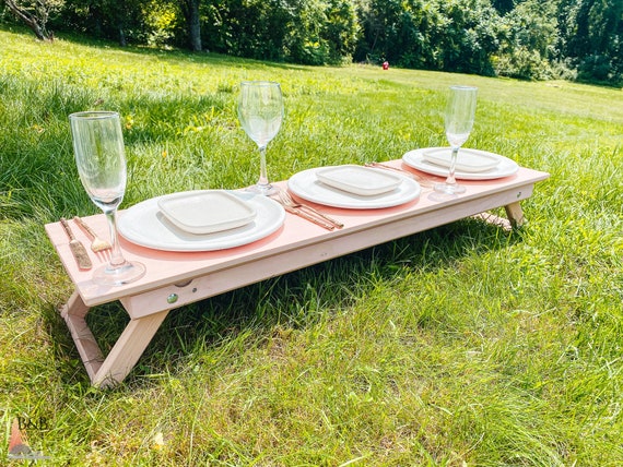 Low Portable Picnic Table With Foldable Legs 40x11 Foldable - Etsy Low Portable Picnic Table With Foldable Legs 40x11 Foldable - Etsy