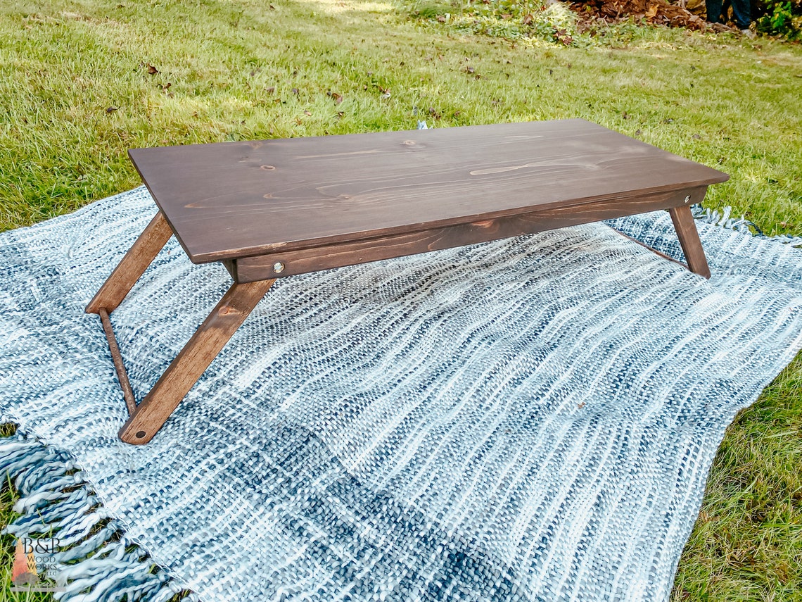 Low Portable Boho Picnic Table With Foldable Legs Custom 40x16 | Etsy