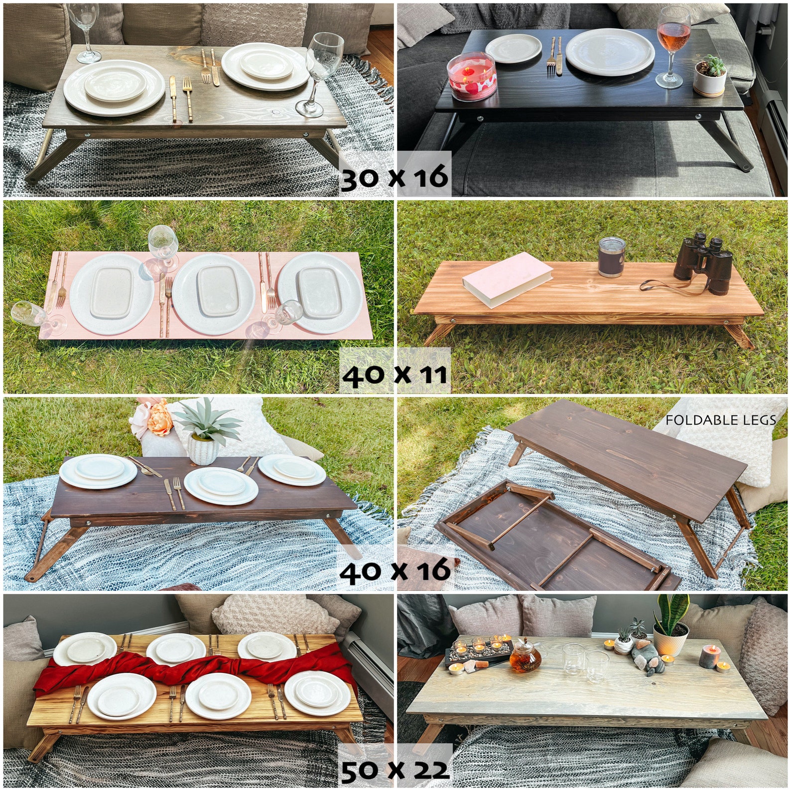 Low Portable Picnic Table With Foldable Legs 40x11 Foldable - Etsy Low Portable Picnic Table With Foldable Legs 40x11 Foldable - Etsy