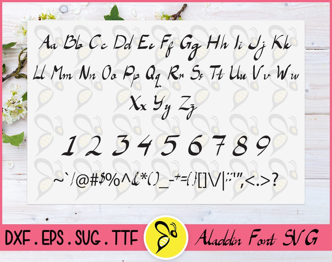 Aladdin Font SVG Cut Files, Png, Jpg, Vector Alphabet DXF, Clipart, SVG ...