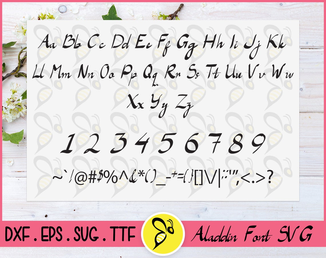 Aladdin Font SVG Cut Files Png Jpg Vector Alphabet DXF - Etsy
