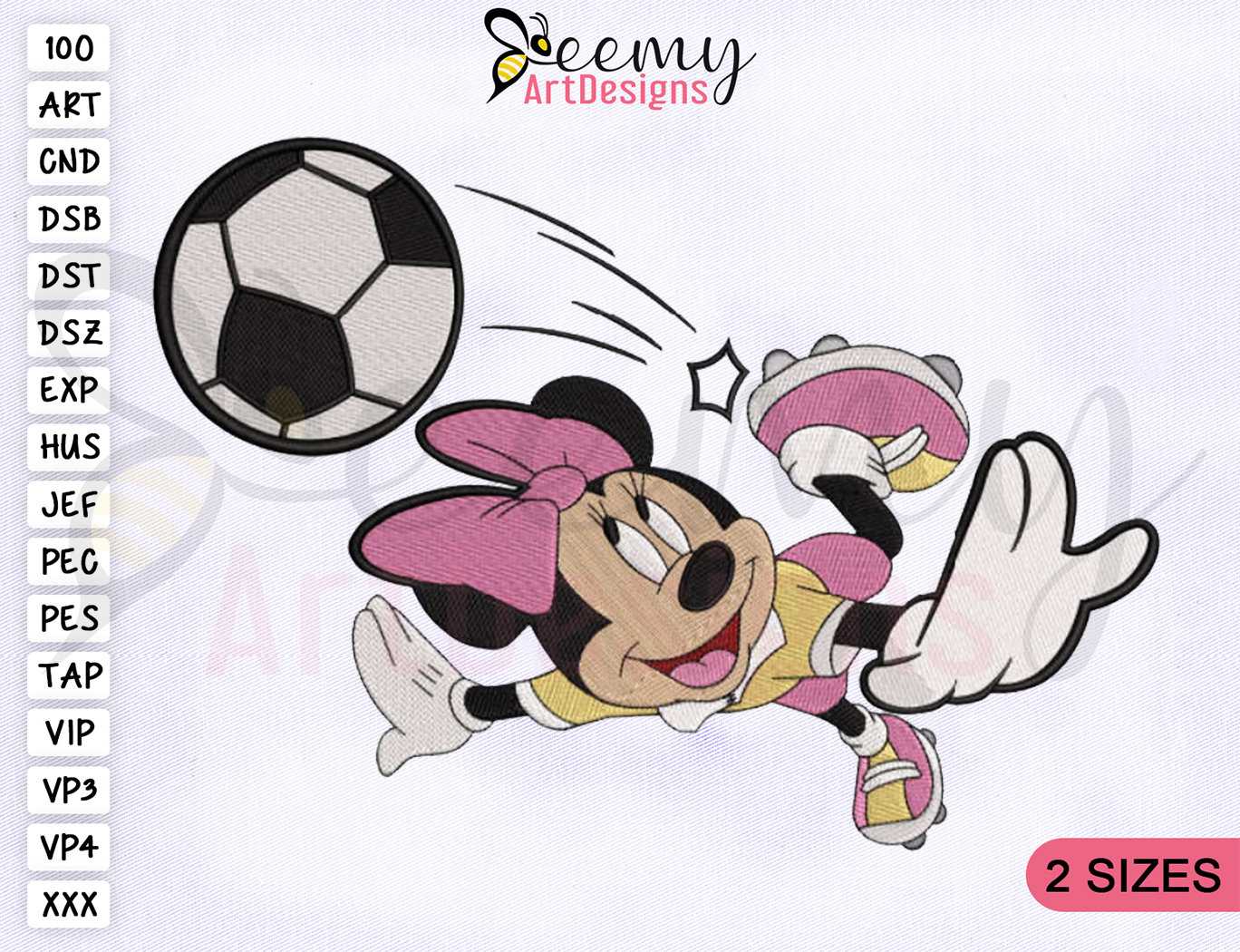 Minnie Playing Soccer Machine Embroidery Design Minnie Mouse - Etsy