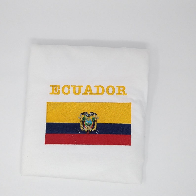 Ecuador Flag Machine Embroidery Design, 2.5x2.5, 4x4 & 5x7 Hoop Flag ...
