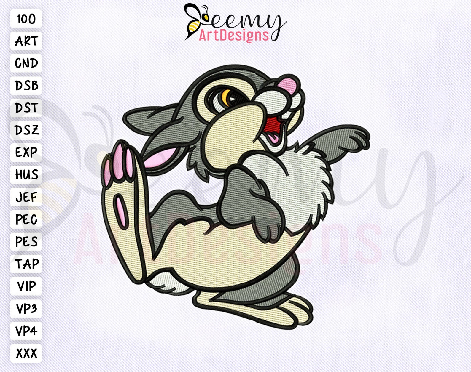 Thumping Foot Thumper Embroidery Design 4x4 Hoop Bambi Movie - Etsy Denmark