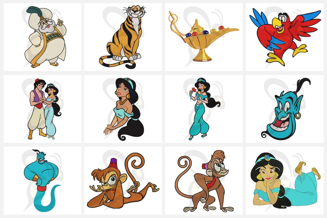 Aladdin Embroidery Designs Bundle, 2 Sizes EMB Designs, Aladdin Machine ...