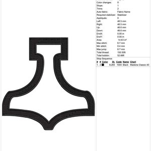 Hammer of Thor Machine Embroidery Design | 4x4 & 5x7 Hoop Embroidery ...