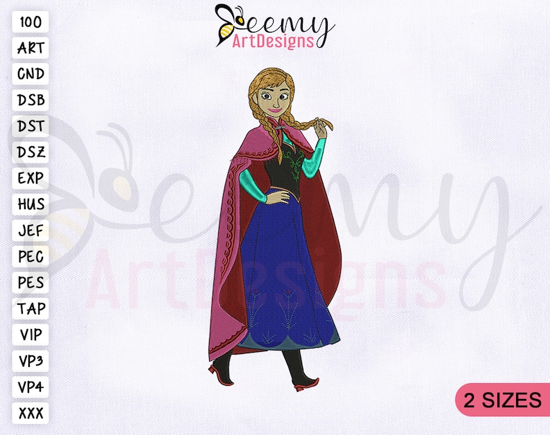 Frozen Princess Anna Machine Embroidery Design, 4x4 and 5x7 Hoop ...
