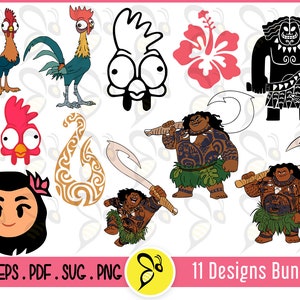 Moana SVG Vector Art Design Bundle, Baby Moana Vector Design, Moana ...