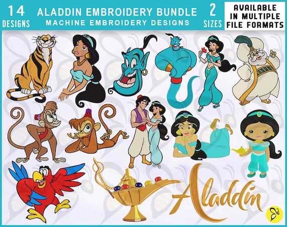 Aladdin Embroidery Designs Bundle 2 Sizes EMB Designs | Etsy