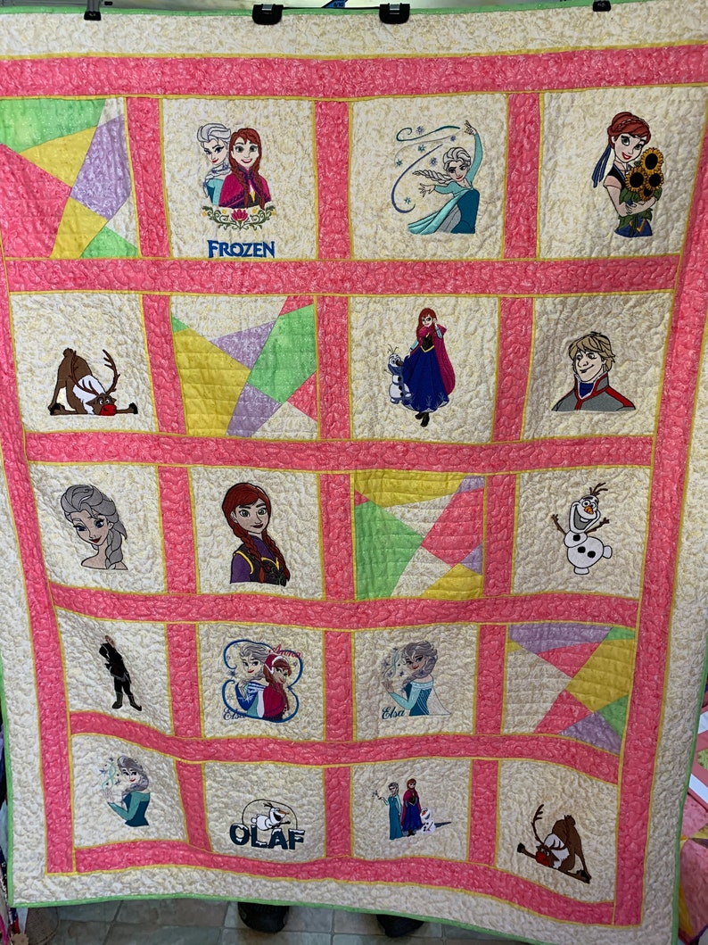 Princess Anna Elsa Olaf Frozen Embroidery Design 4x4 and 5x7 - Etsy