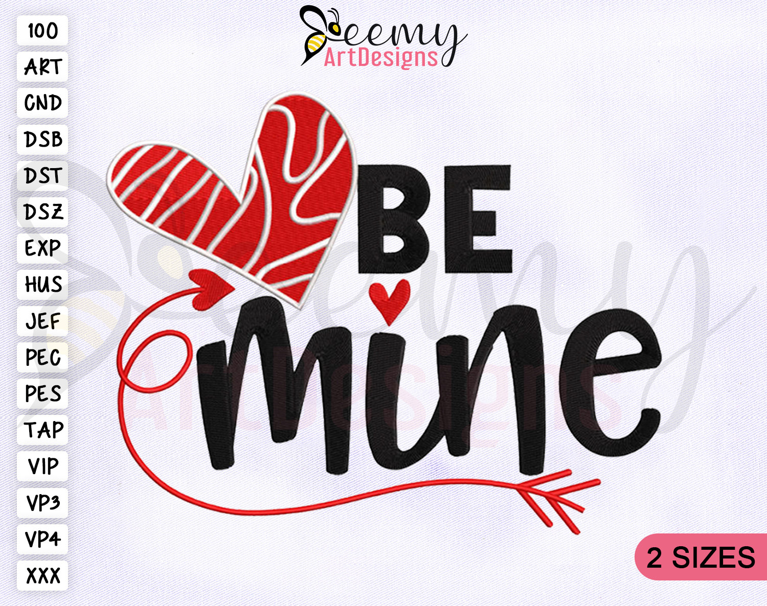 Valentines Day Be Mine Embroidery Design 4x4 and 5x7 Hoop - Etsy