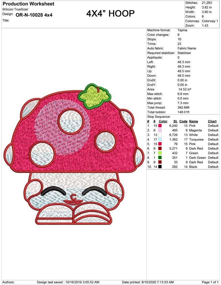 Shopkins Miss Mushy Moo Machine Embroidery Design, 4x4 and 5x7 Hoop ...