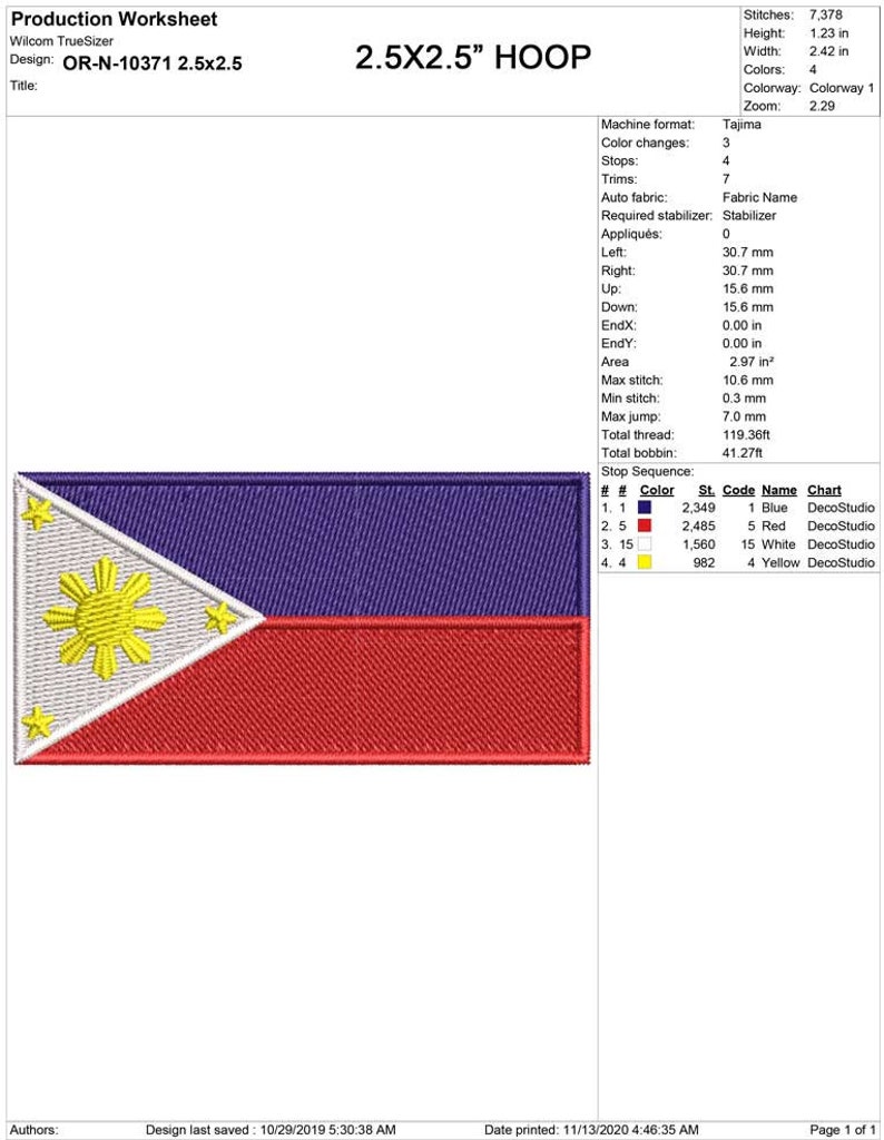 Philippines Flag Machine Embroidery Design 2.5x2.5 Hat - Etsy