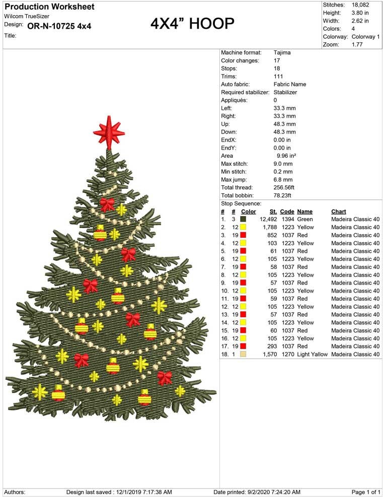 Decorative Christmas Tree Embroidery Design 4x4 and 5x7 Hoop - Etsy