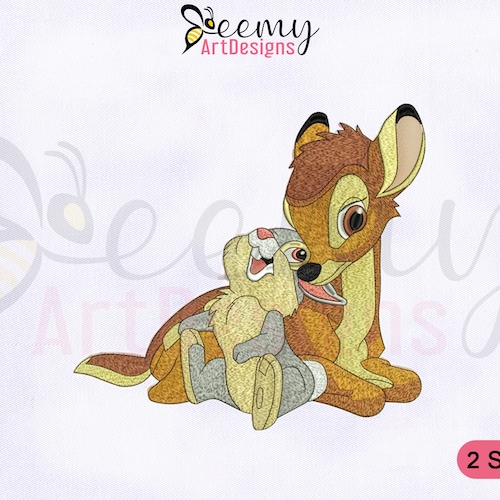 Birds Playing With Bambi Embroidery Design 4x4 and 5x7 Hoop - Etsy