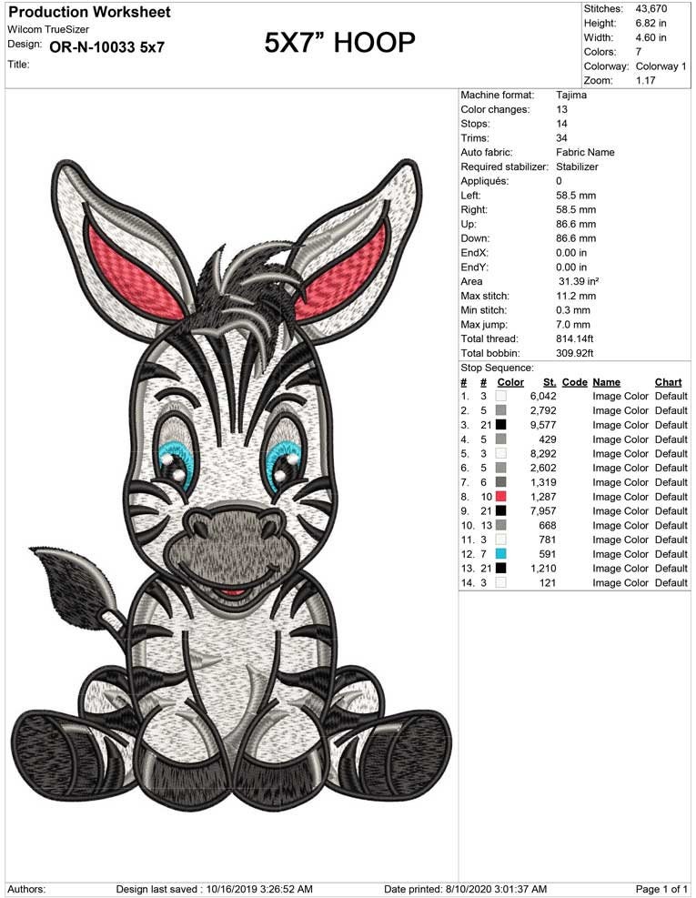 Sitting Zebra Machine Embroidery Designs 4x4 & 5x7 Hoop - Etsy