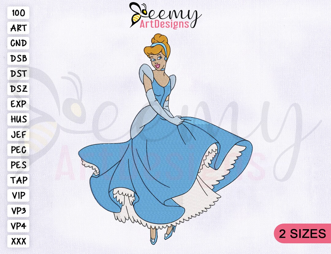 Cinderella Dancing Machine Embroidery Design, Princess Embroidery ...